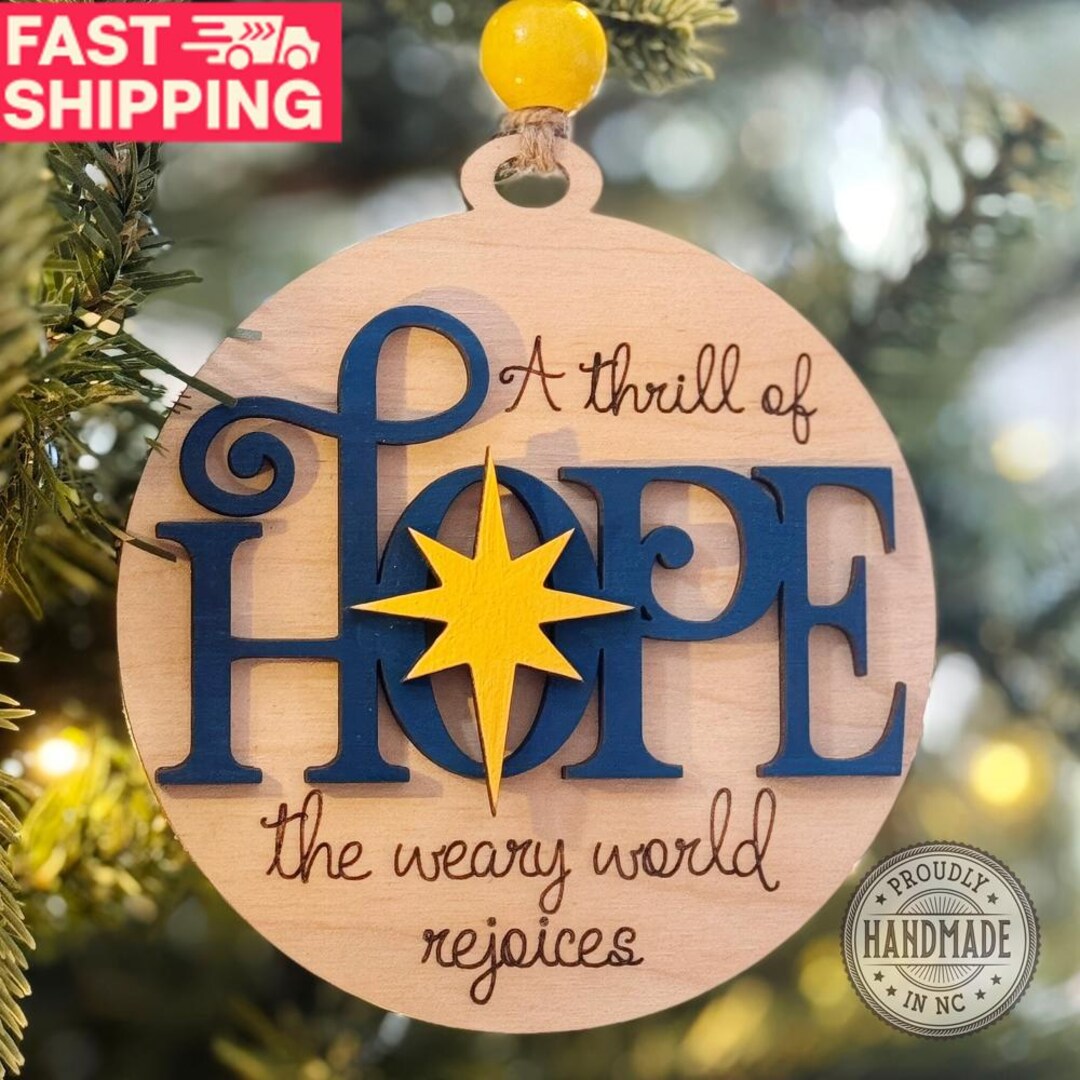 Handmade Wooden Christmas Ornament: A Thrill of Hope, Religious Holiday ...