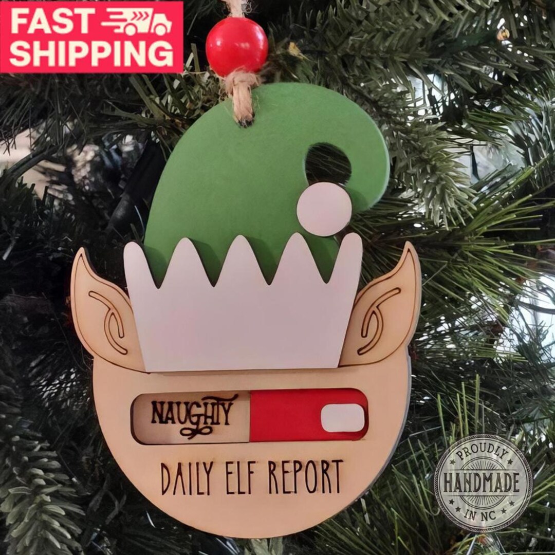 Elf Report Christmas Ornament Sliding Naughty Nice Meter | Funny ...