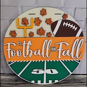 Handpainted Football & Fall Wood Door Hanger: Autumn Decor - Etsy