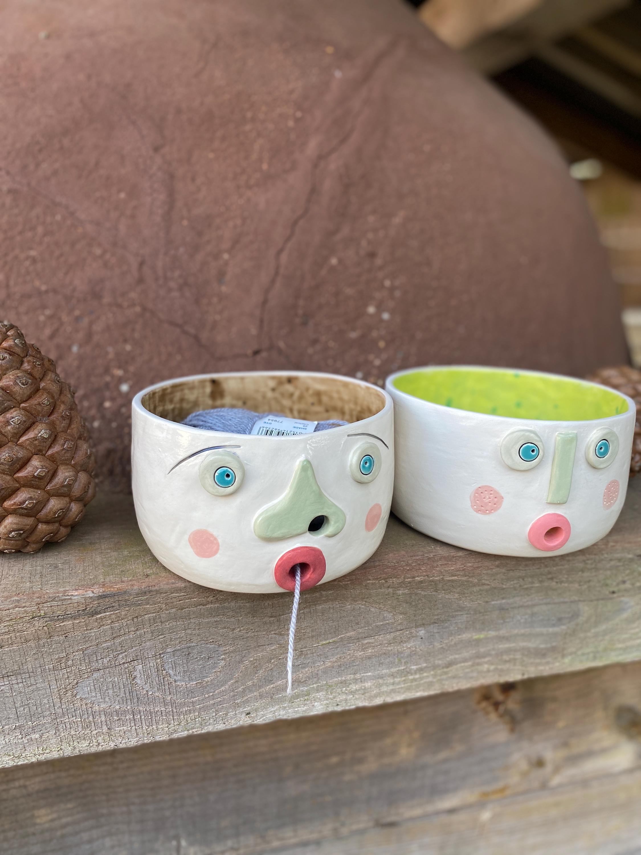 Artisan Ceramic Yarn Bowl - Handmade Pottery for Knitters and ...