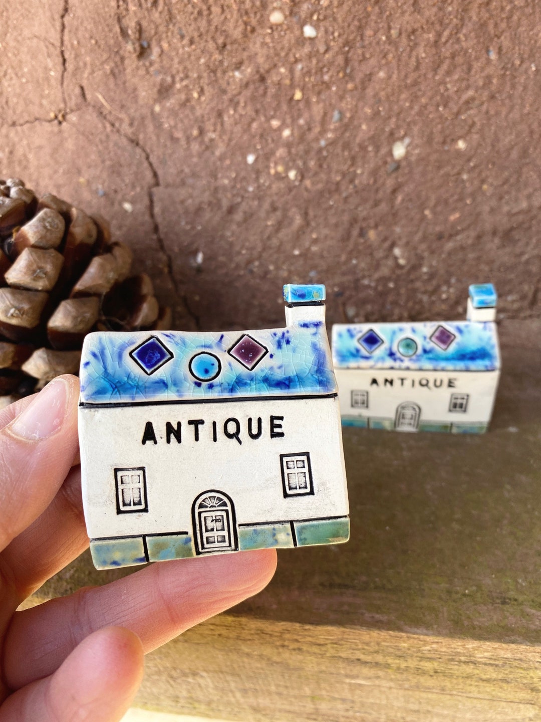 ANTIQUE Tiny Ceramic House , Miniature House, British Houses, Cute ...