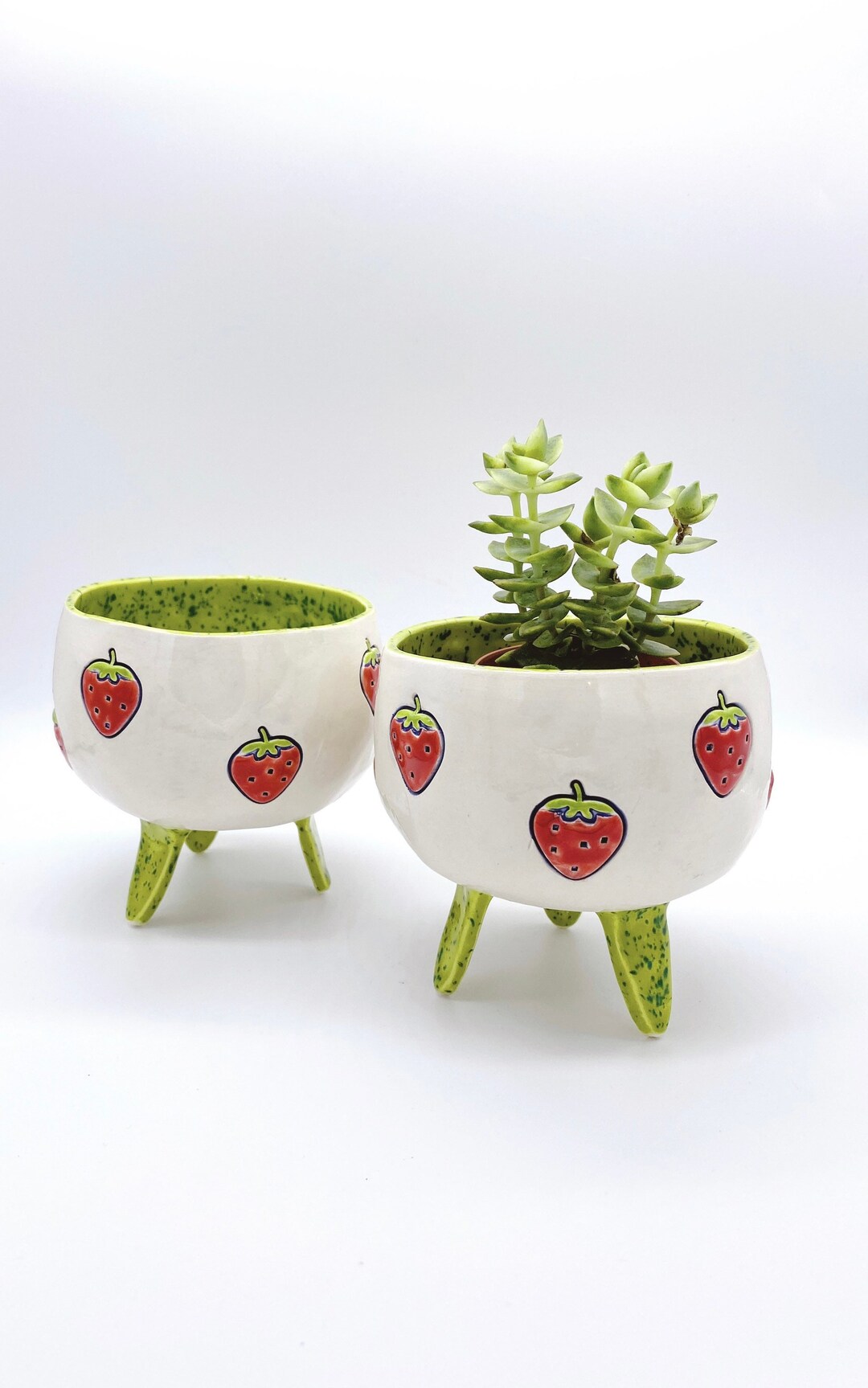 Strawberry Deco Ceramic Planter, Small Planters, Valentines Day Gift ...