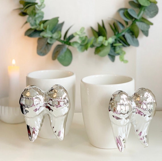 Silver Angel Wings Tea Mug Coffee Mug Decorated Mug - Etsy UK