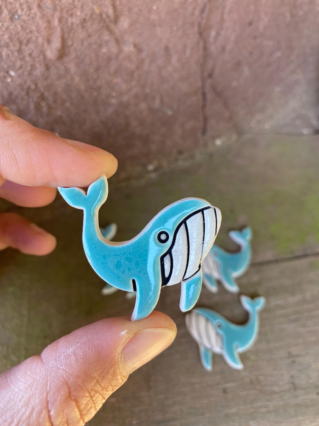 Handmade DIY Mosaic Whale Shape Tiles, Ceramic Mosaic Sealife Tile - Etsy