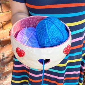 Artisan Ceramic Yarn Bowl - Handmade Pottery for Knitters and ...
