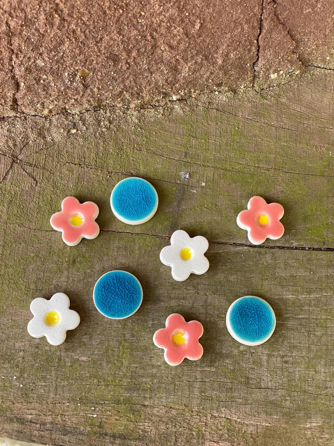 Handmade DIY Mosaic Flower Circle Shape Tiles, Ceramic Mosaic Flower ...