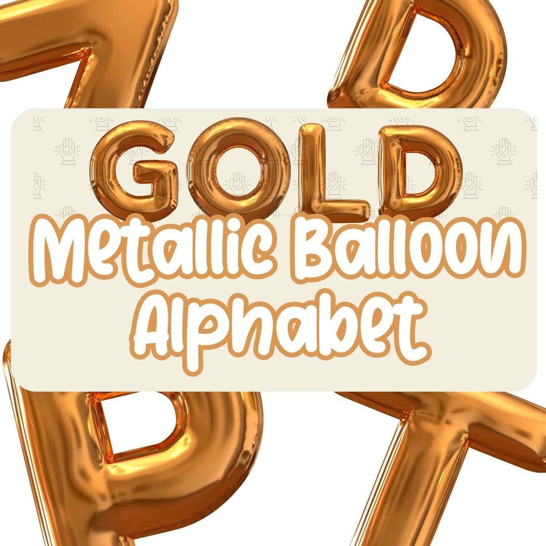 Gold Metallic Balloon Letters PNG Alphabet Balloon Alphabet - Etsy