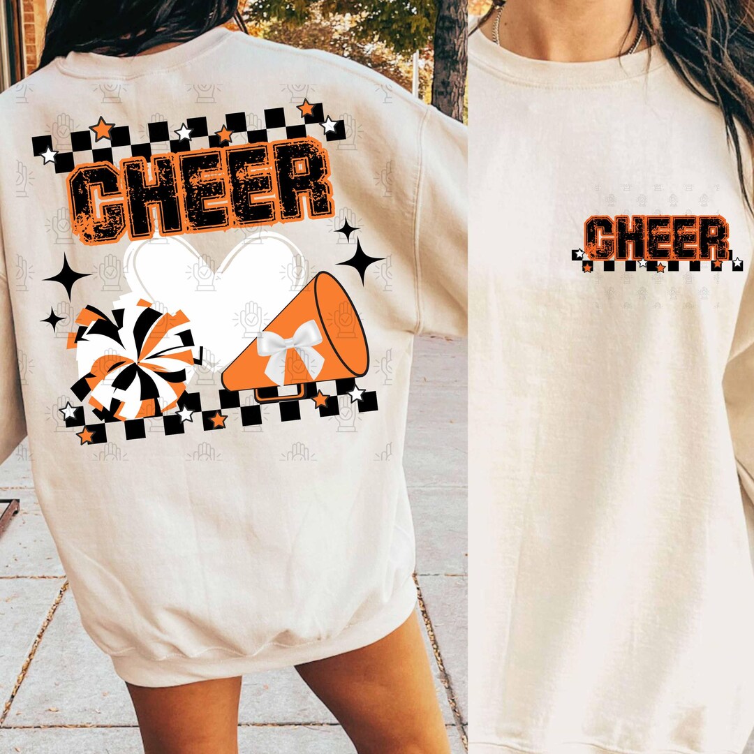 Cheer Collage Design, Cheerleading Design, Retro Vibes, Orange ...