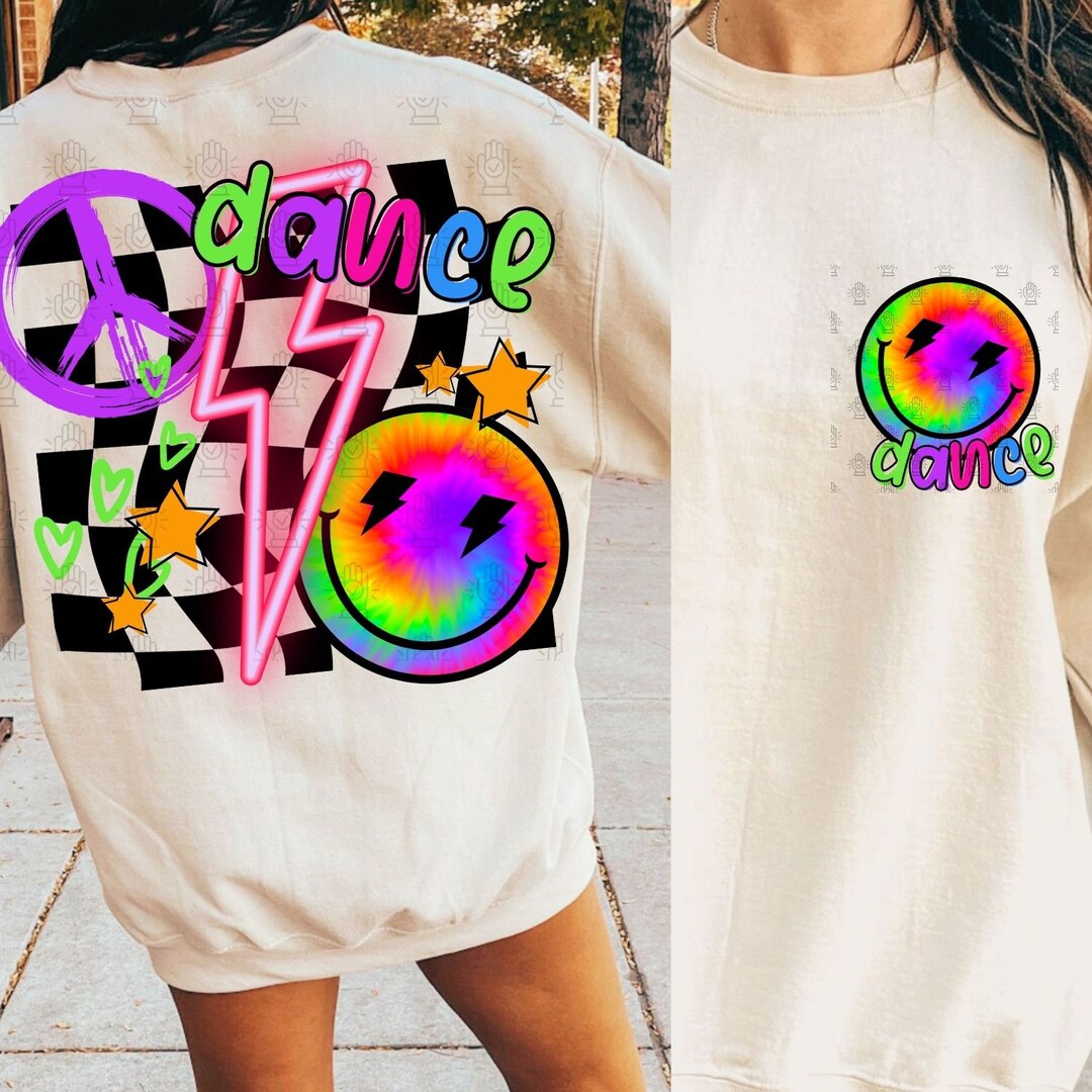 Neon Dance Collage Design, Dancing Design, Retro Vibes, Sublimation ...