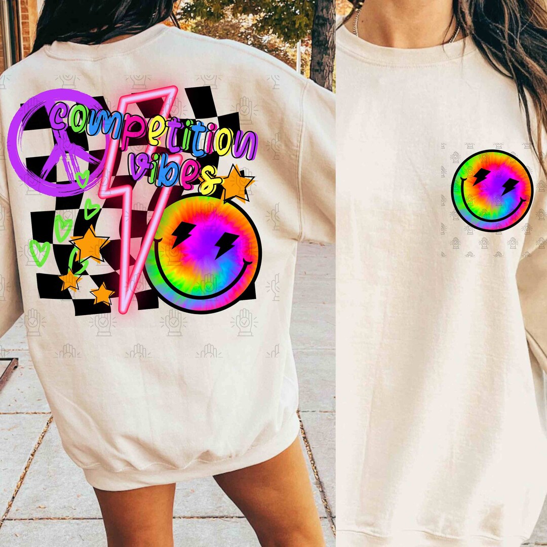 Neon Cheer Collage Design, Cheerleading Design, Retro Vibes ...