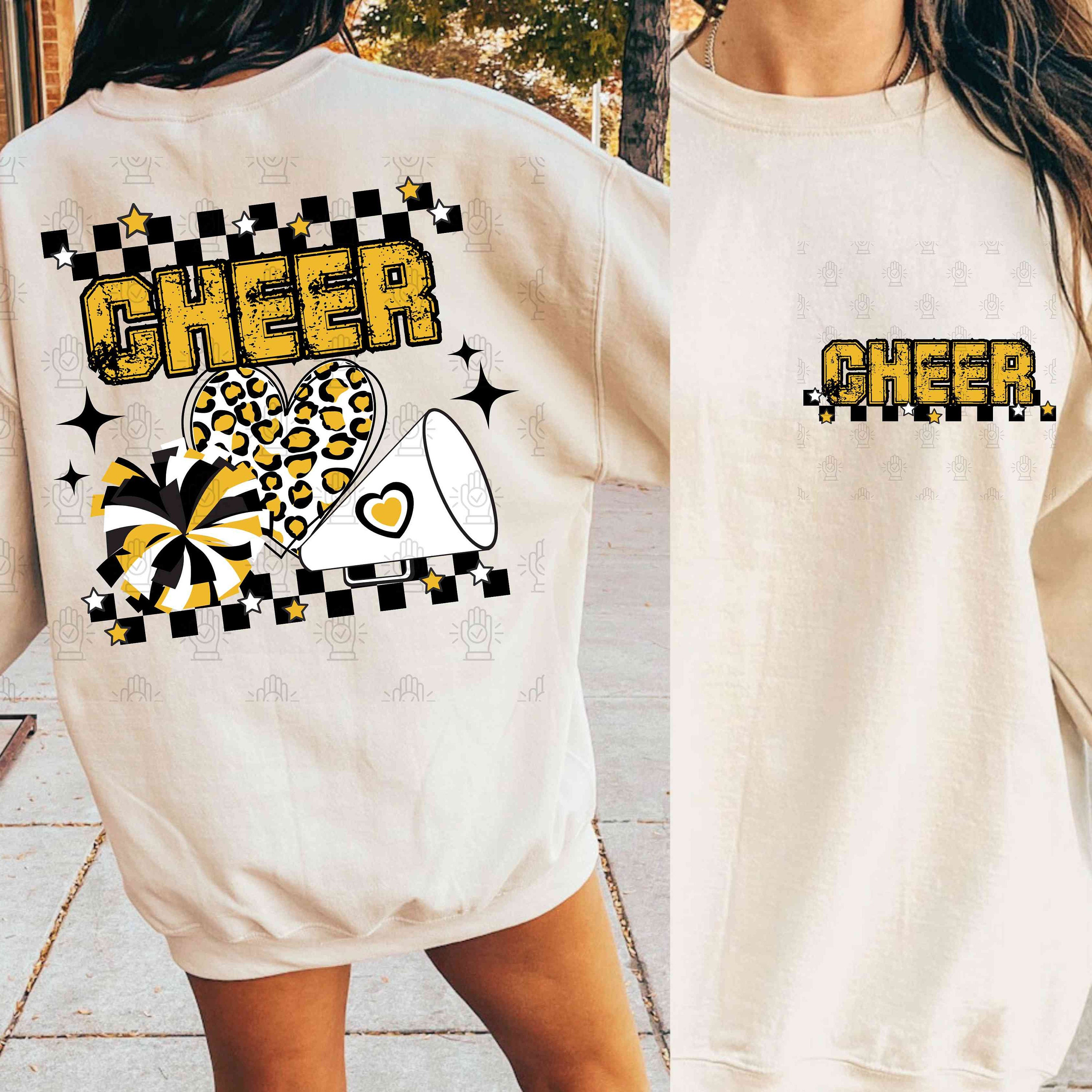 Cheer Collage Design, Cheerleading Design, Retro Vibes, Black Gold ...