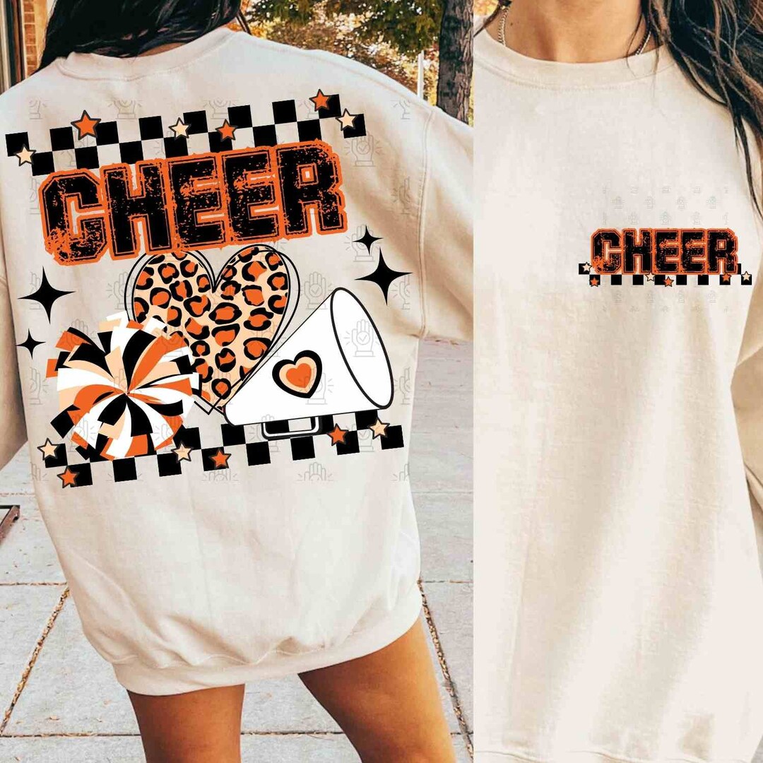 Cheer Collage Design, Cheerleading Design, Retro Vibes, Orange ...