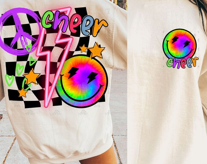 Neon Cheer Collage Design, Cheerleading Design, Retro Vibes ...