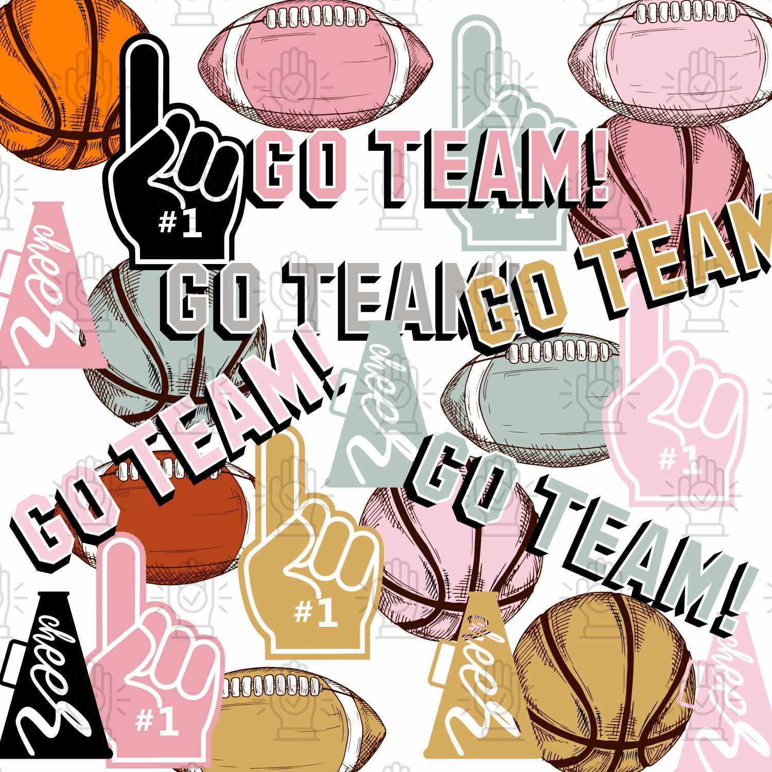 Preppy Pastel Sports Bundle, Sports Elements, PNG Bundle, Sublimation ...