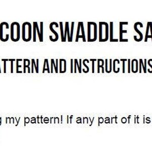 Cocoon Swaddle Sewing Pattern, Baby Cocoon Swaddle Sewing Instructions ...