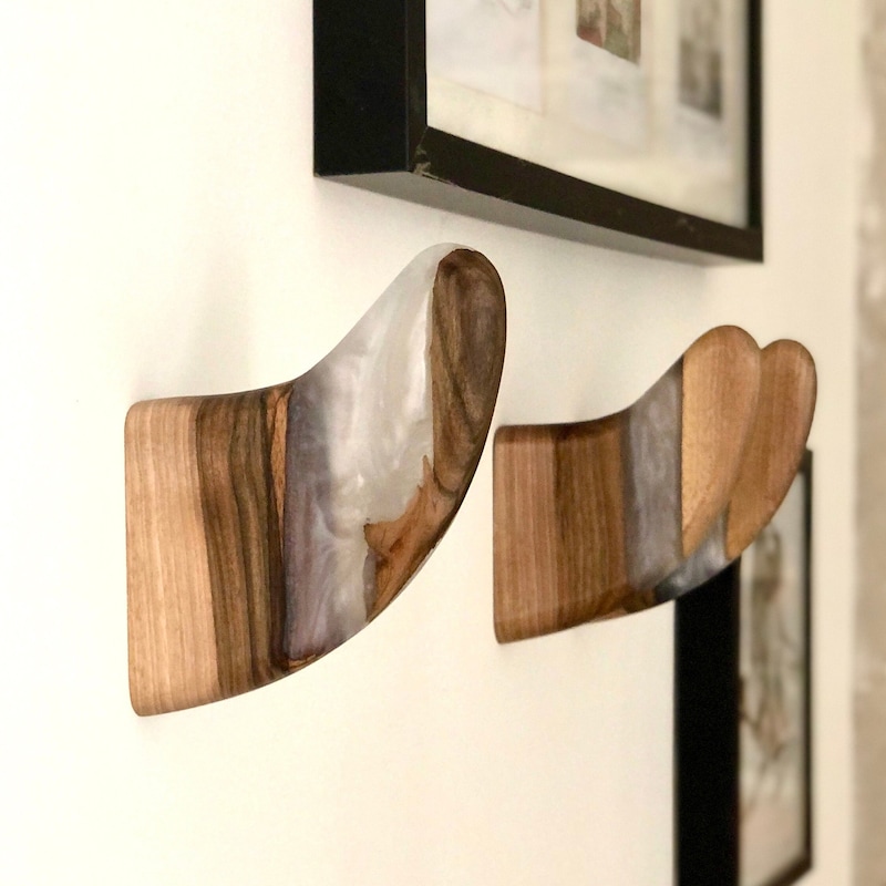 Resin and Wood Hat Rack - Etsy