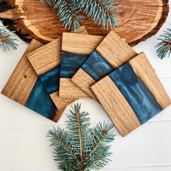 Wooden Resin Coasters - Etsy