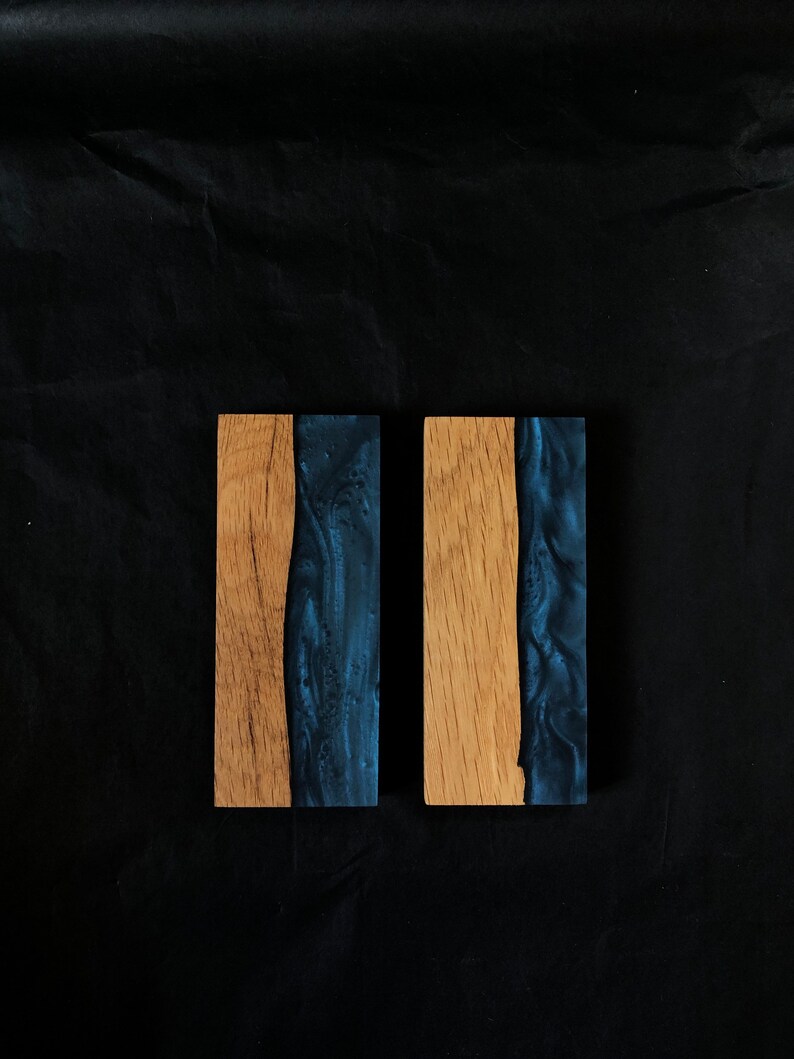 Set of Epoxy Resin Knife Handle Scales Bookmatched | Etsy