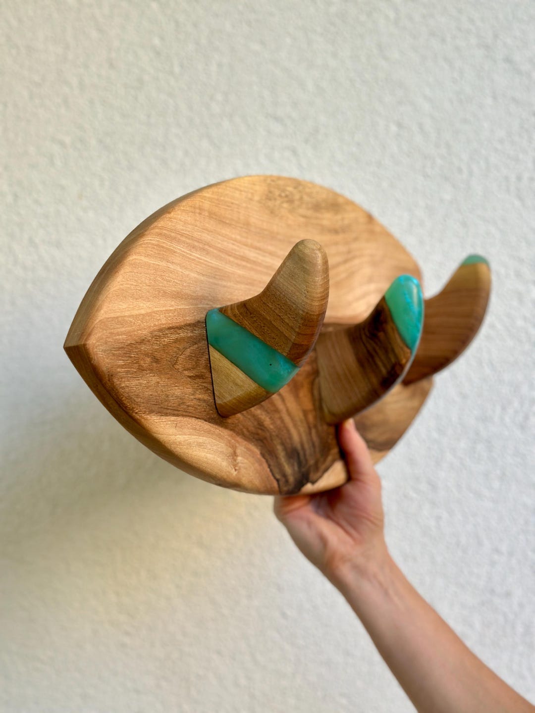 Handcrafted Surfboard Wall Rack Featuring Fins Ride the Waves in Style ...