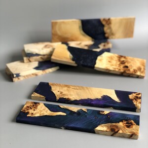 Pair of Epoxy Resin Knife Handle Scales | Bookmatched Non Stabilized Blanks | Handmade Knives ...