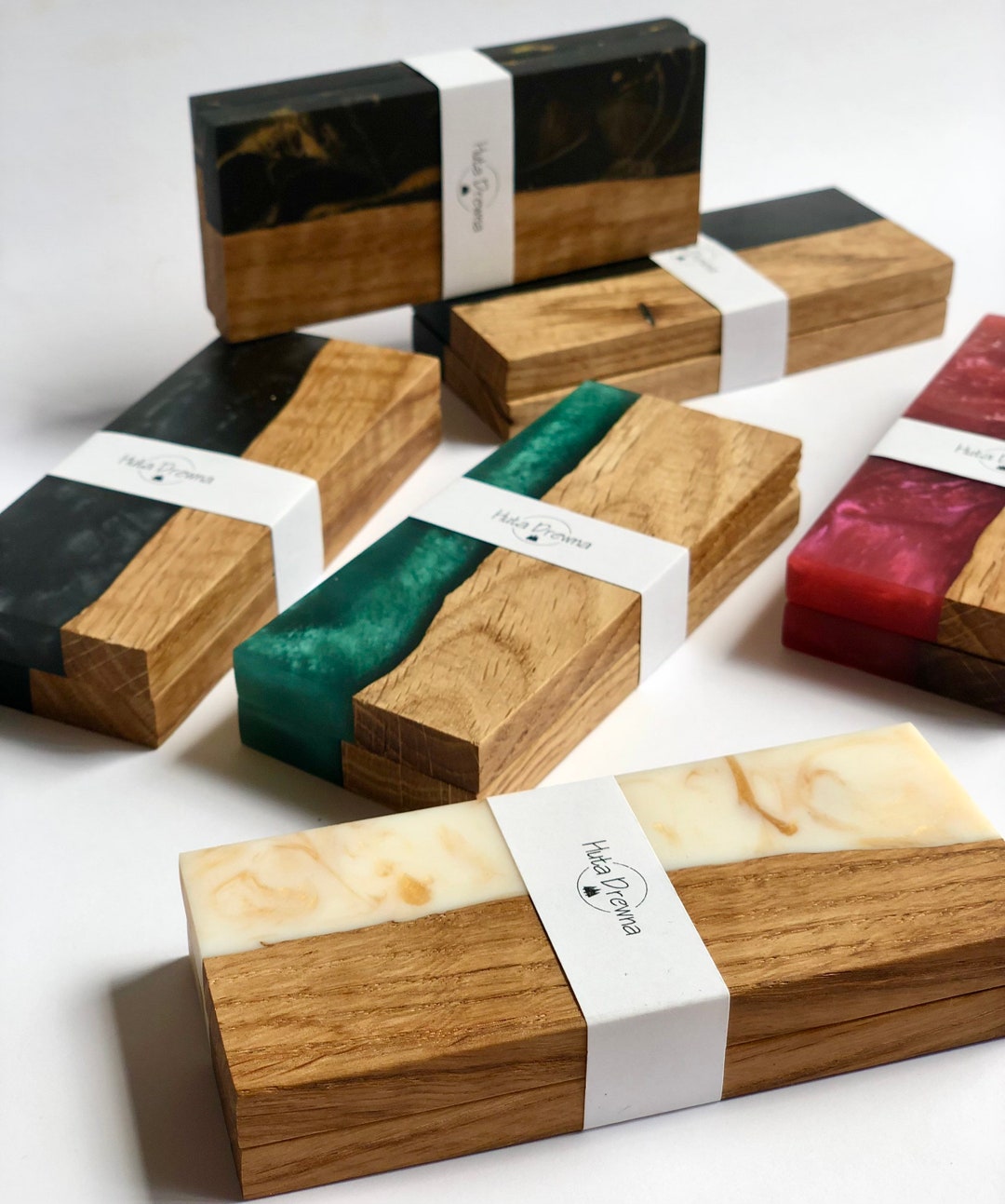 Set of Epoxy Resin Knife Handle Scales | Bookmatched Stabilized Blanks ...