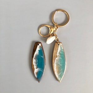 Engraved Surf Keychain | Wood and Resin Jewelery for Woman | Small ...