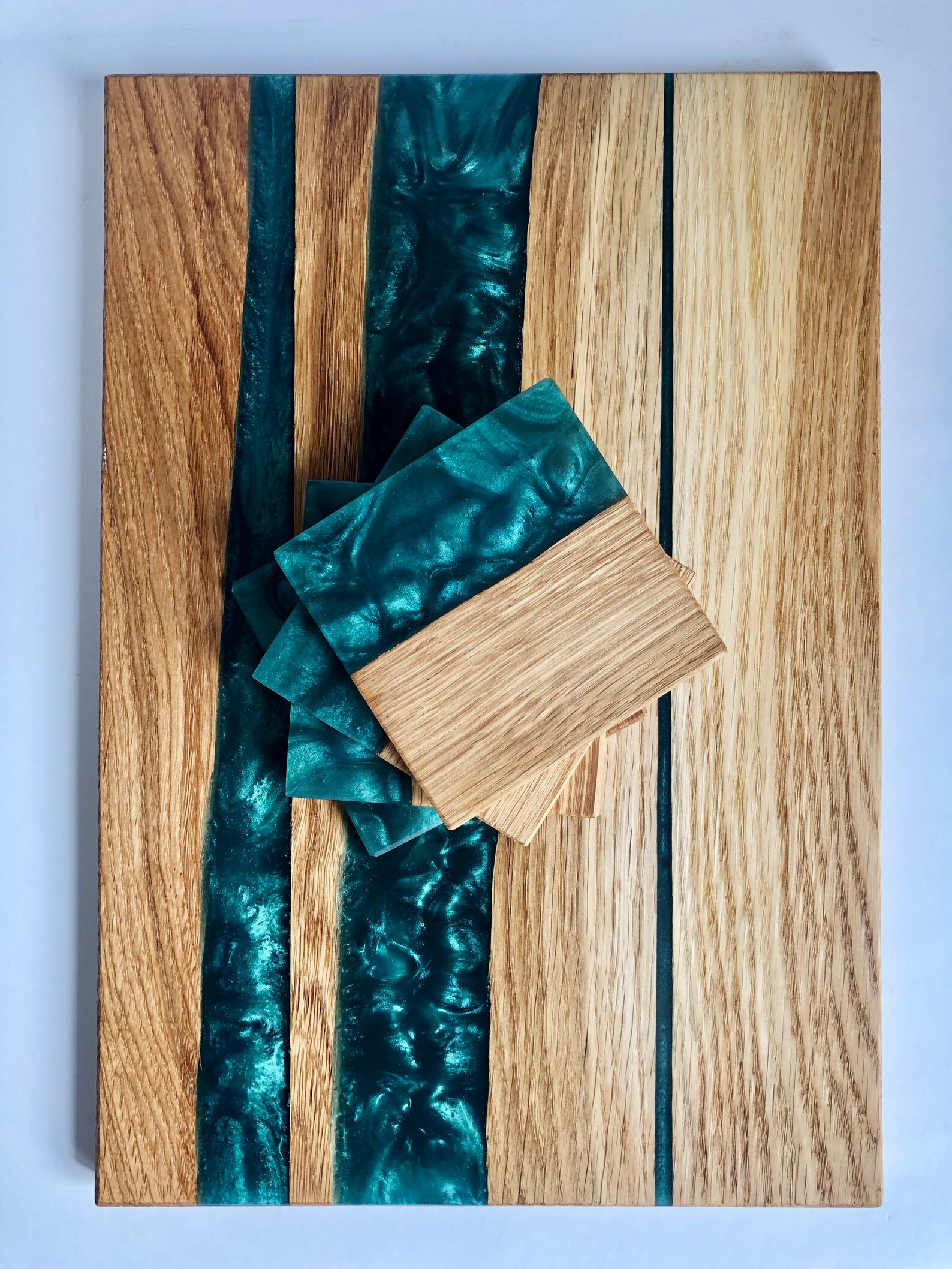 Wooden Oak Resin Epoxy Serving Tray Cheese Paddle Resin - Etsy