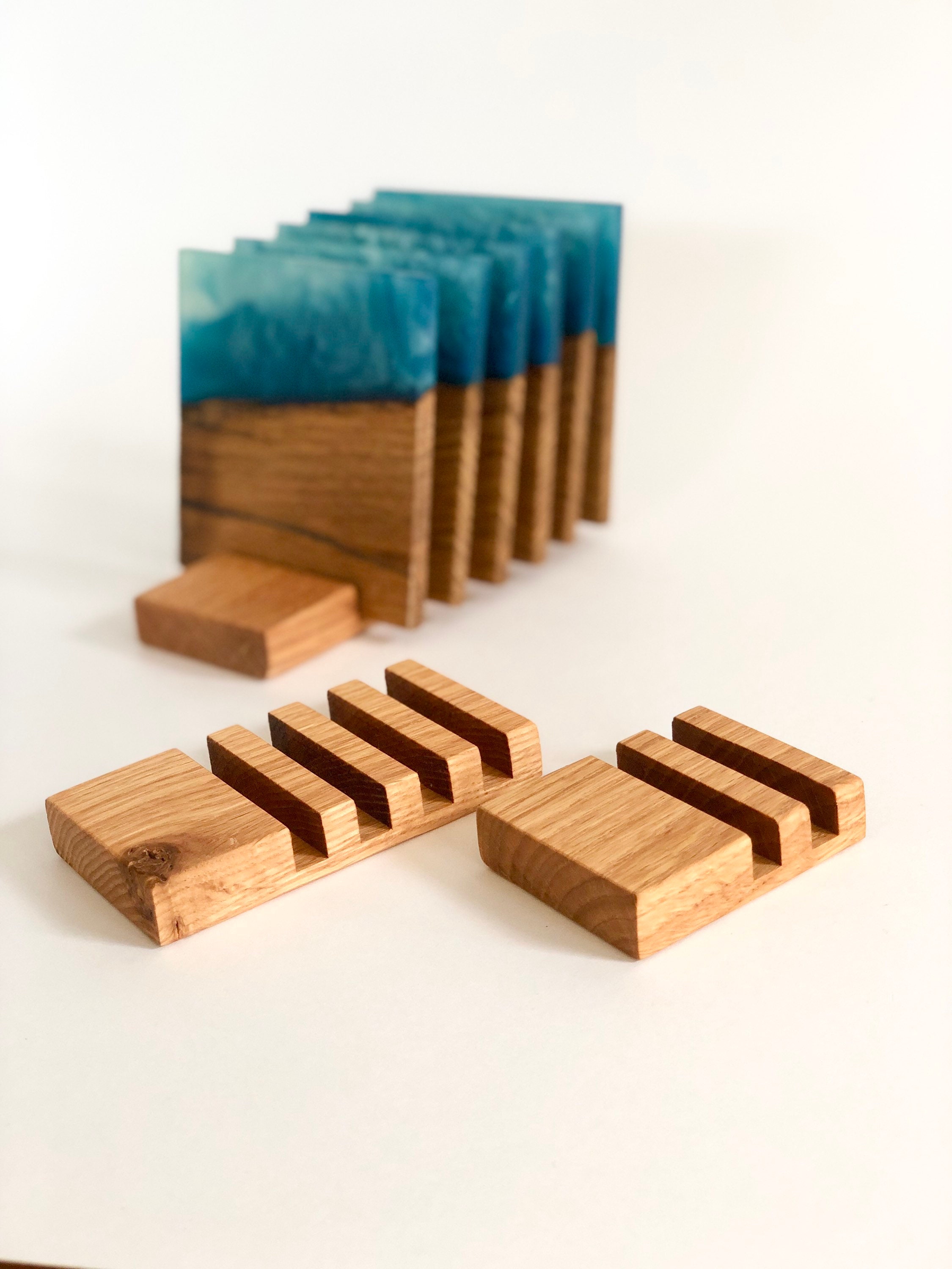 Woody Coasters Holder Set of Coaster Stand 2/4/6 Pads - Etsy