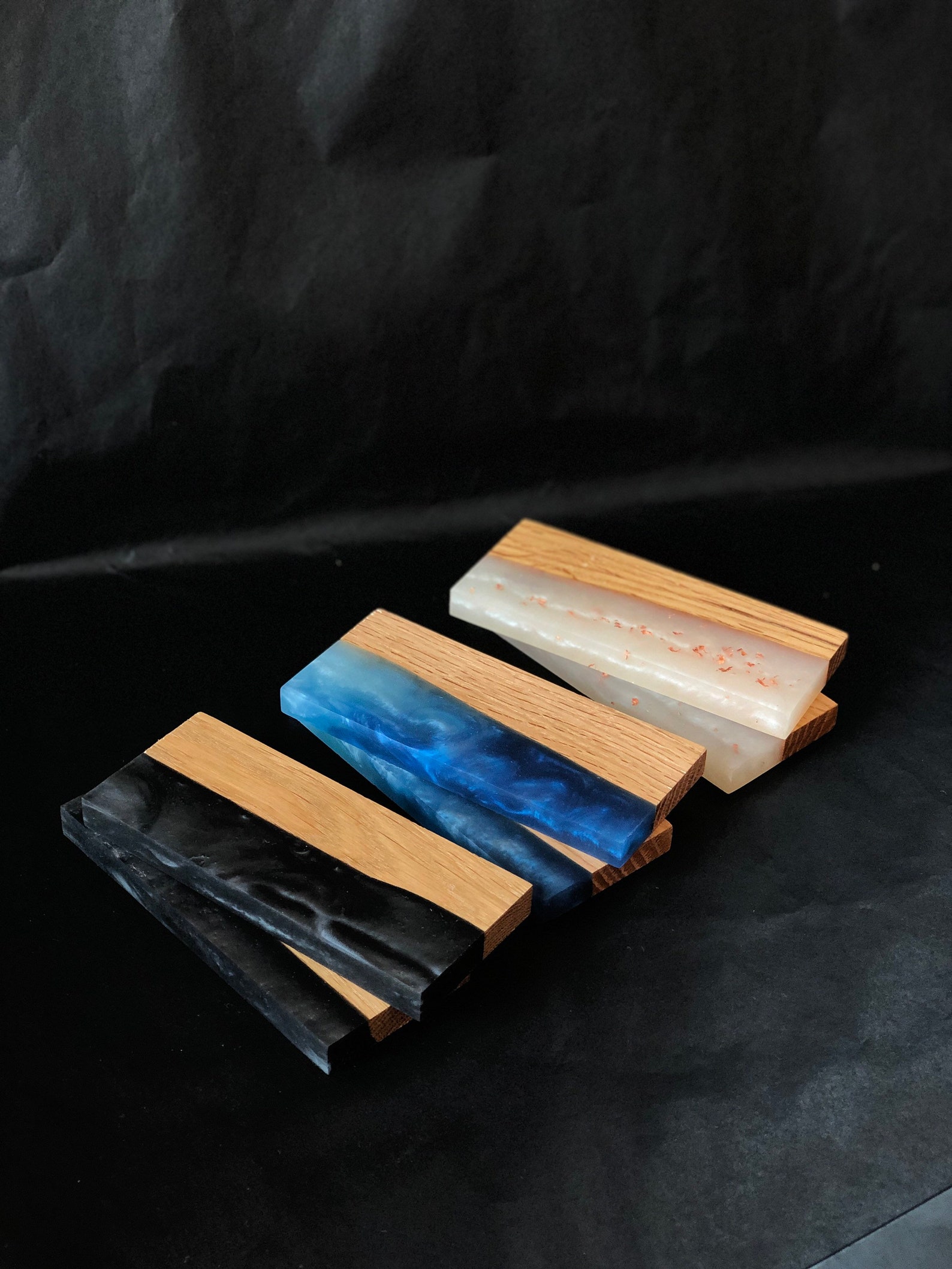 Set of Epoxy Resin Knife Handle Scales Bookmatched | Etsy