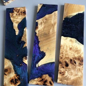 Set of Epoxy Resin Knife Handle Scales | Bookmatched Stabilized Blanks | Handmade Knives Block ...