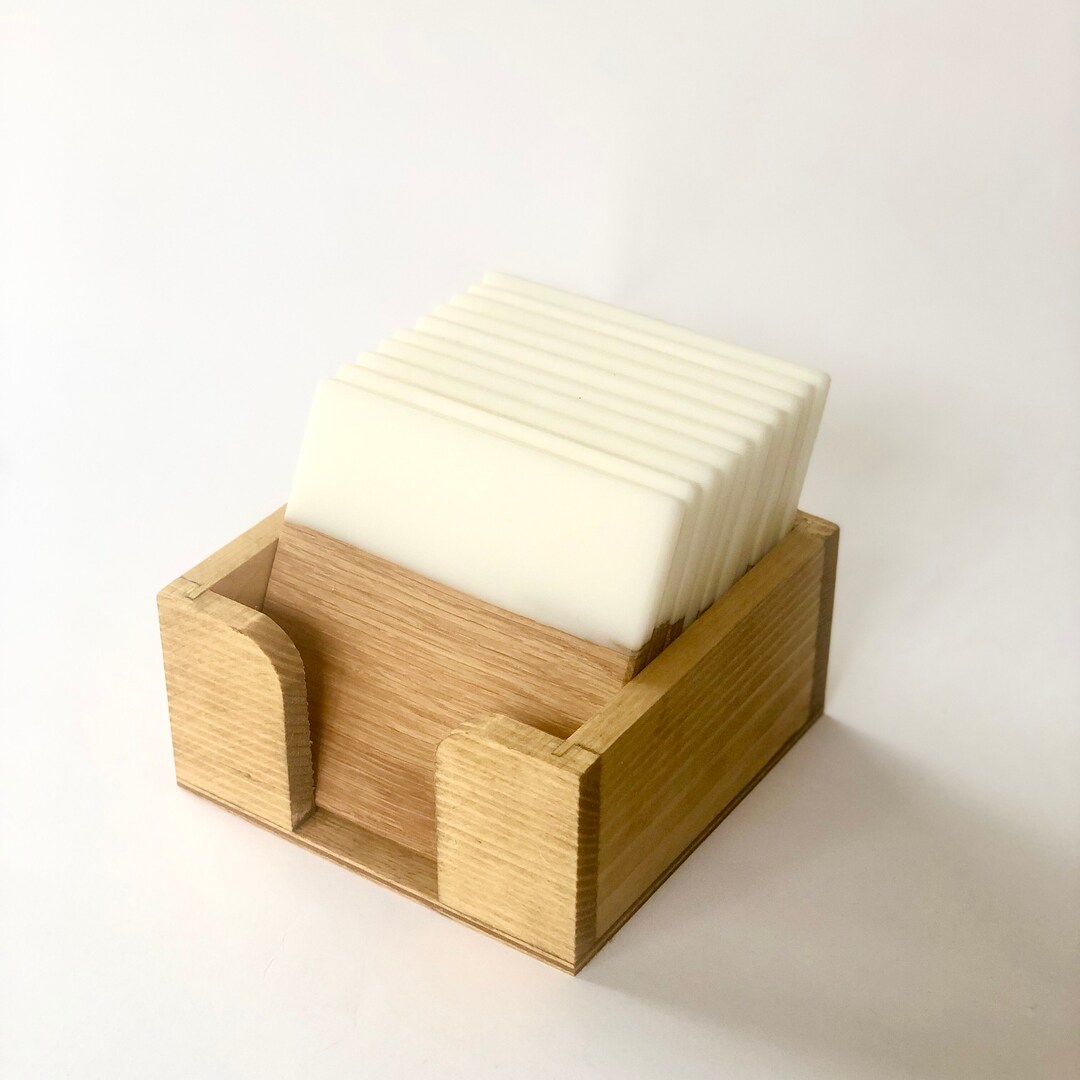 Woody Coasters Holder Set of Coaster Stand 6-10 Pads Slots Holder ...