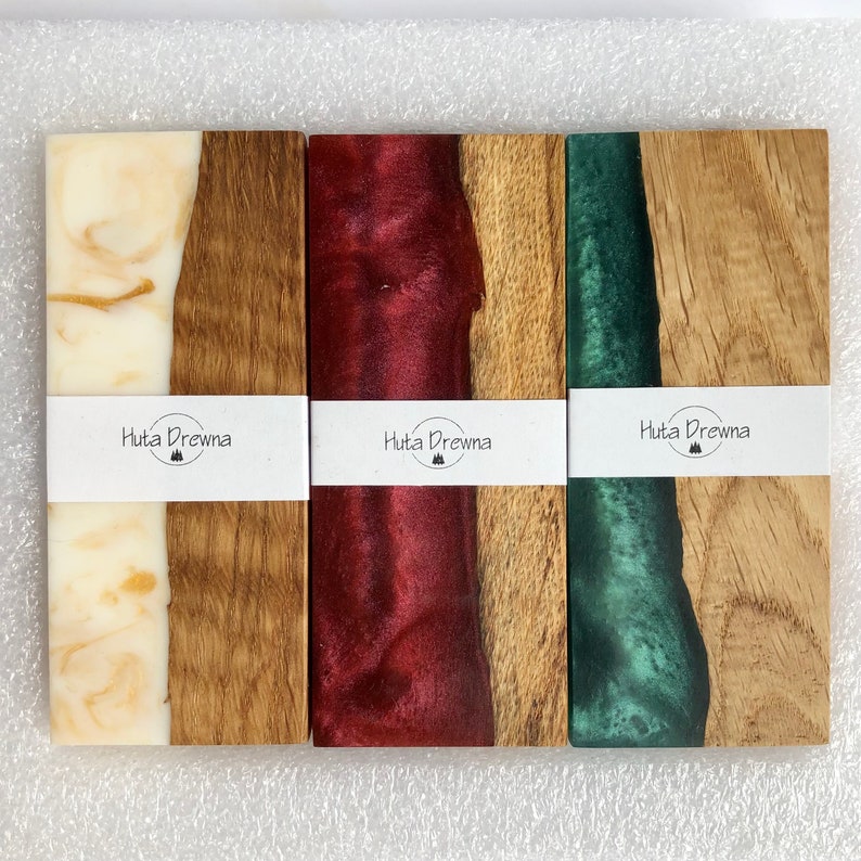 Set of Epoxy Resin Knife Handle Scales Bookmatched - Etsy