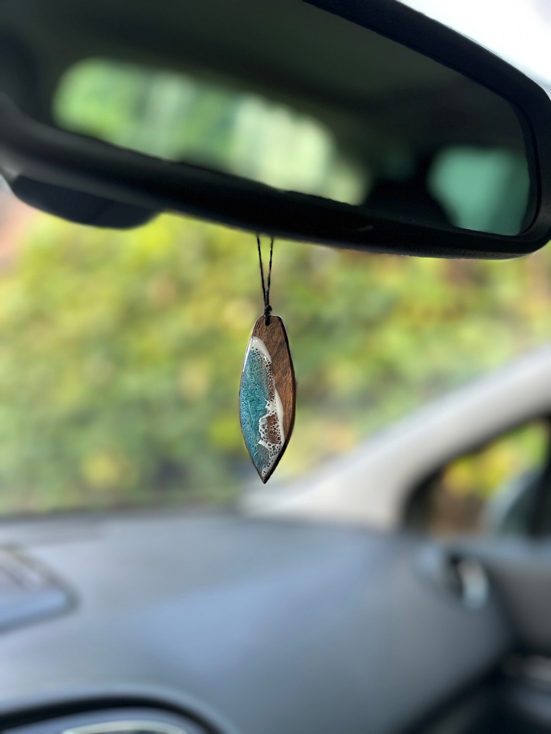 Personalized Surf Car Charm | Surfer Accessories Wood and Resin ...