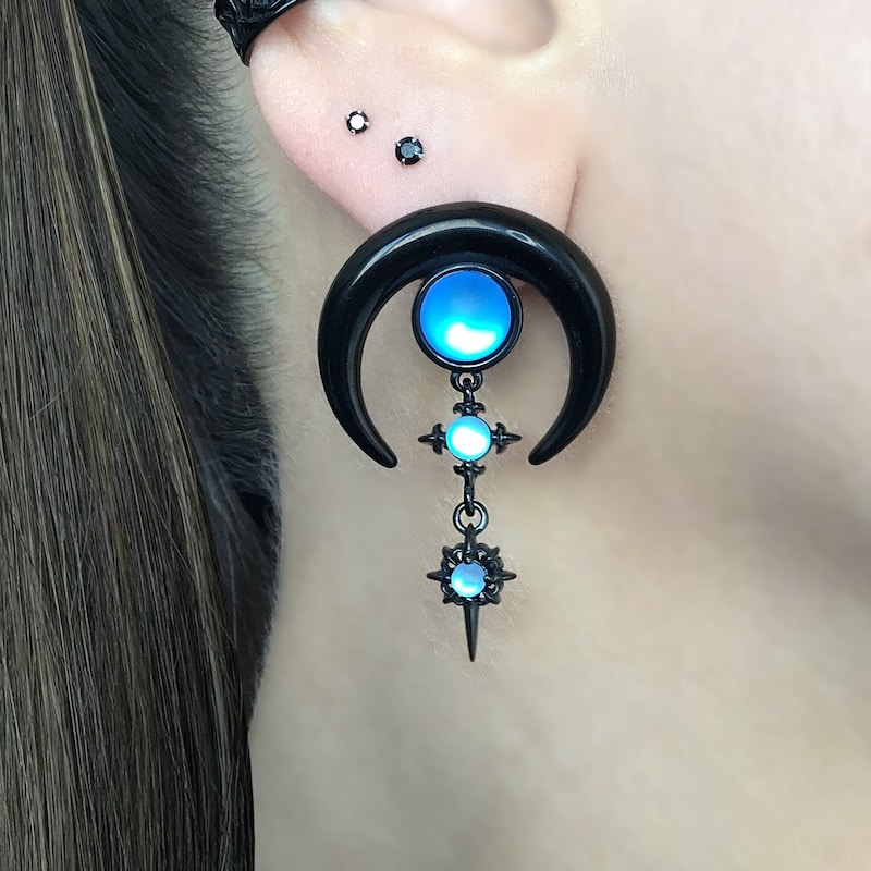 Moon Stone Earrings for Men - Etsy