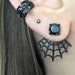 Spider Web Ear Jacket, Black CZ Stud, Gothic Earrings - Etsy