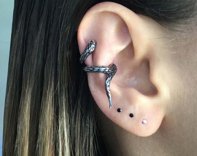Ear Cuff, Gothic Ear Cuff, Snake Ear Cuff, Stainless Steel Earrings ...
