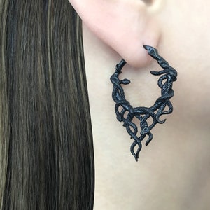 Snakes Hoops , Wrapped Snakes Hoop, Snake Earrings, Serpent Hoops ...