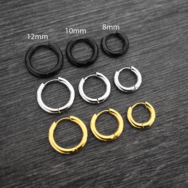 Black Hoop Earrings - Etsy