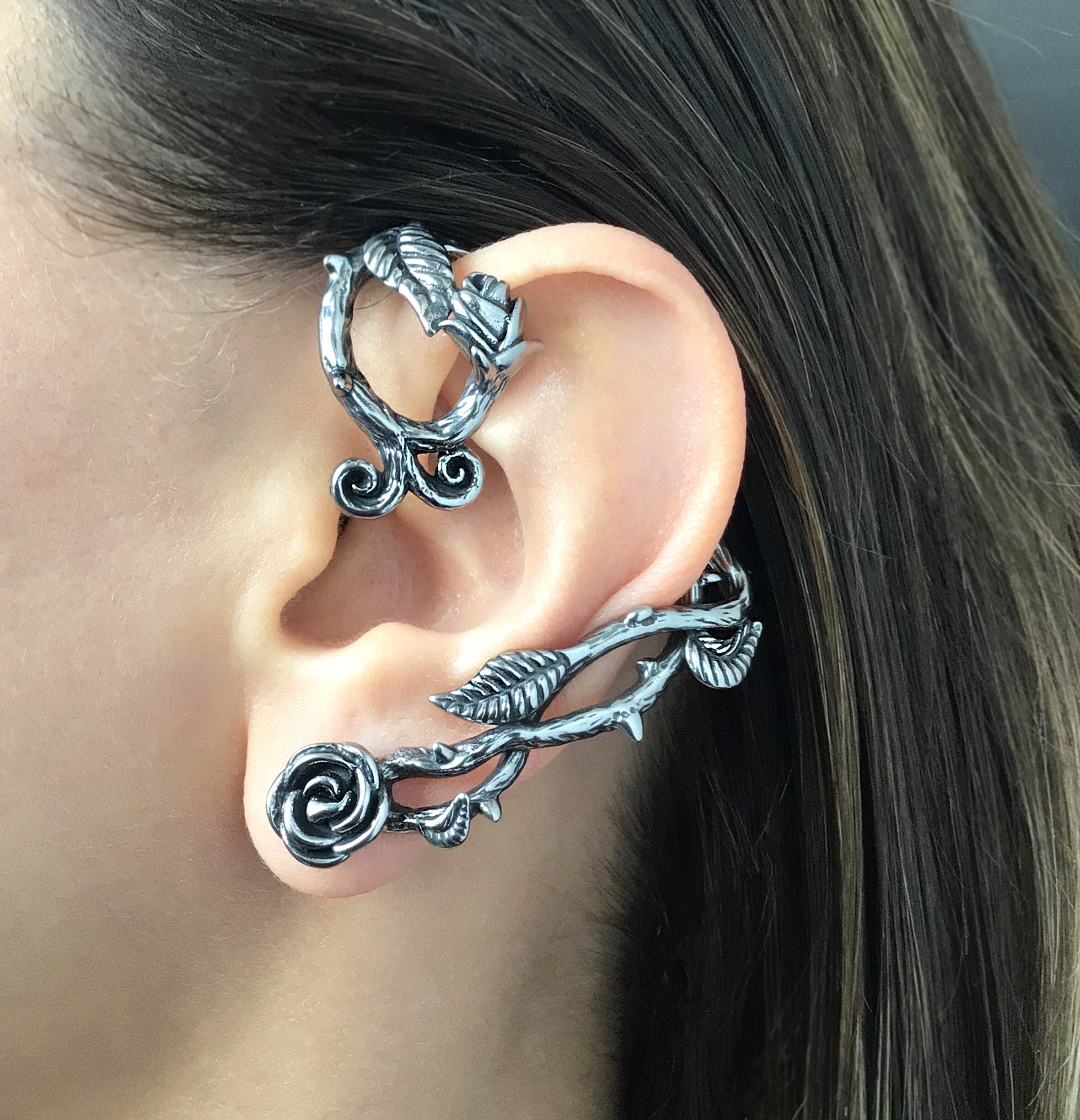 Roses and Thorns Cuff Earring Rose Vine Cuff Earring Gothic - Etsy