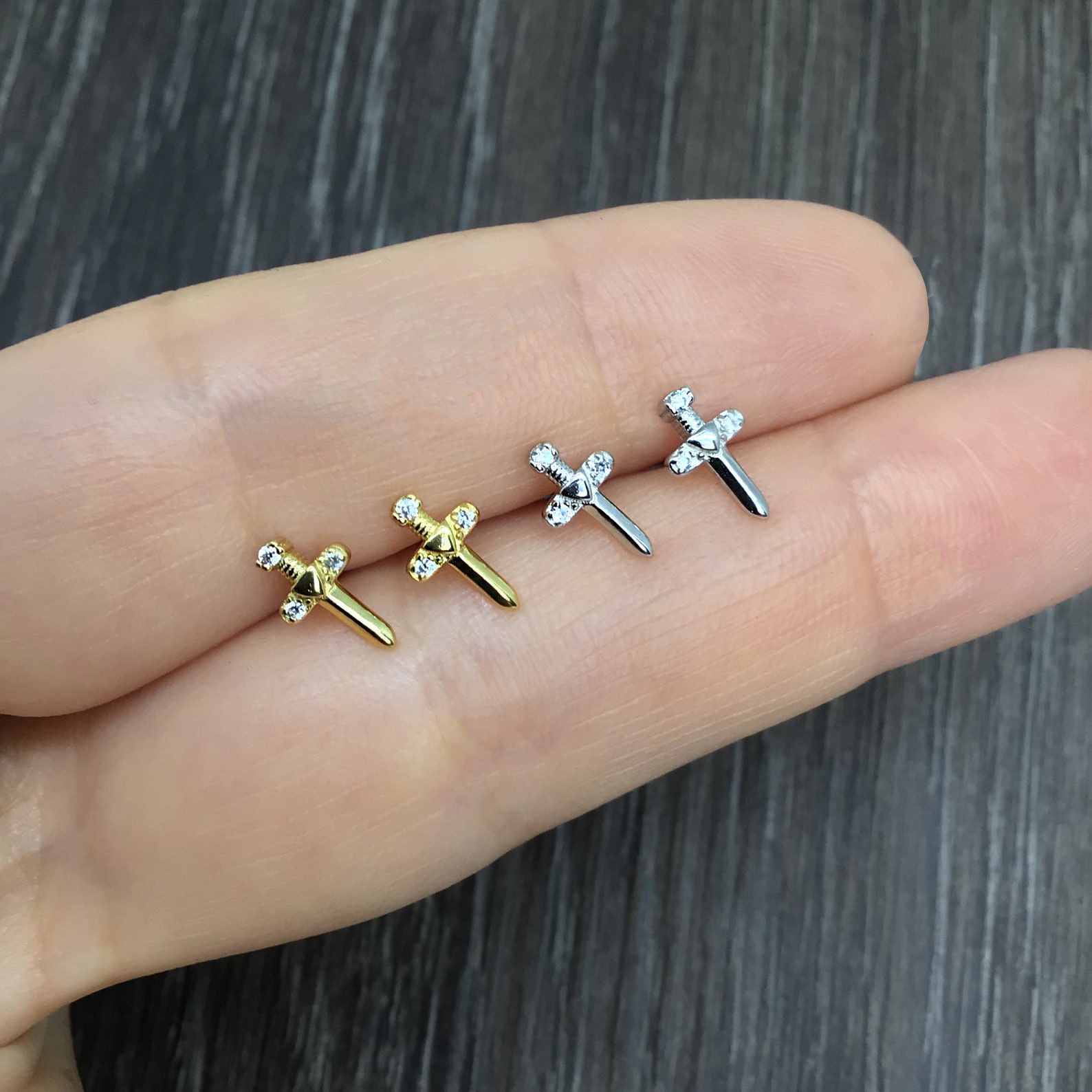 Dagger Studs Tiny Dagger Earrings Sterling Silver Dagger - Etsy