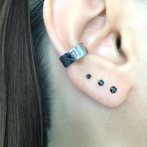Tiger Ear Cuff, Stainless Steel Gothic Jewelry, Cubic Zirconia Accent ...