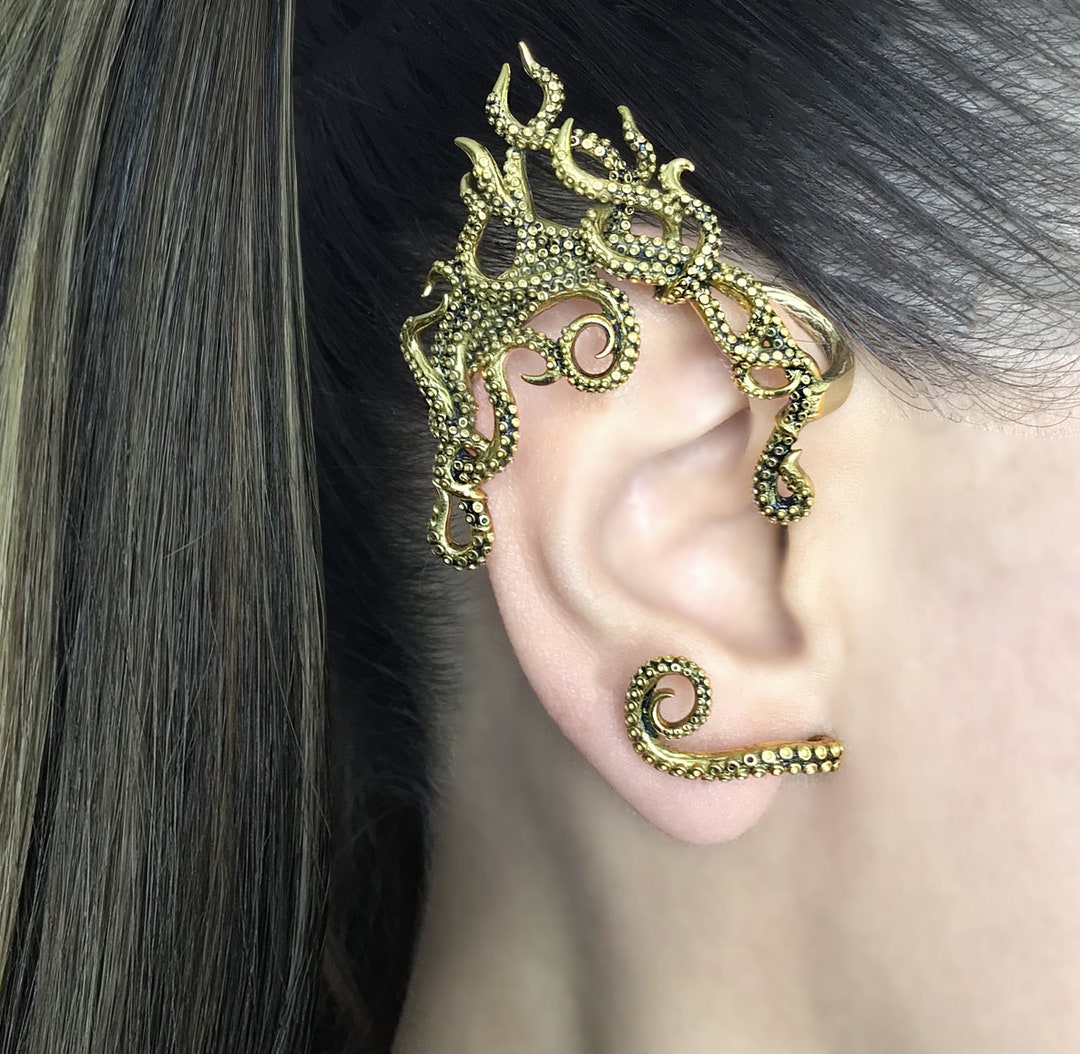 Octopus Non Piercing Cuff Elf Ear ,SINGLE Octopus Tentacle Ear Cuff ...