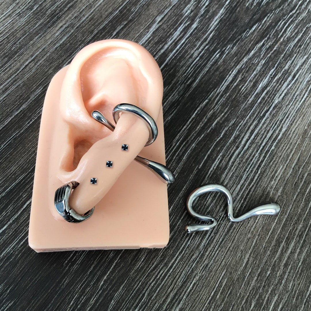 Snake Ear Cuff, Serpent Ear Cuff, Gothic Ear Cuff, Stainless Steel ...