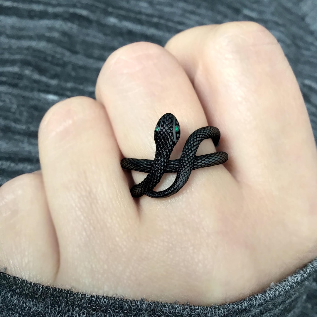 Snake Ring,snake Ring With Emerald CZ Eye, Serpent Ring, Snake Ring ,snake Jewelry, Gothic ...
