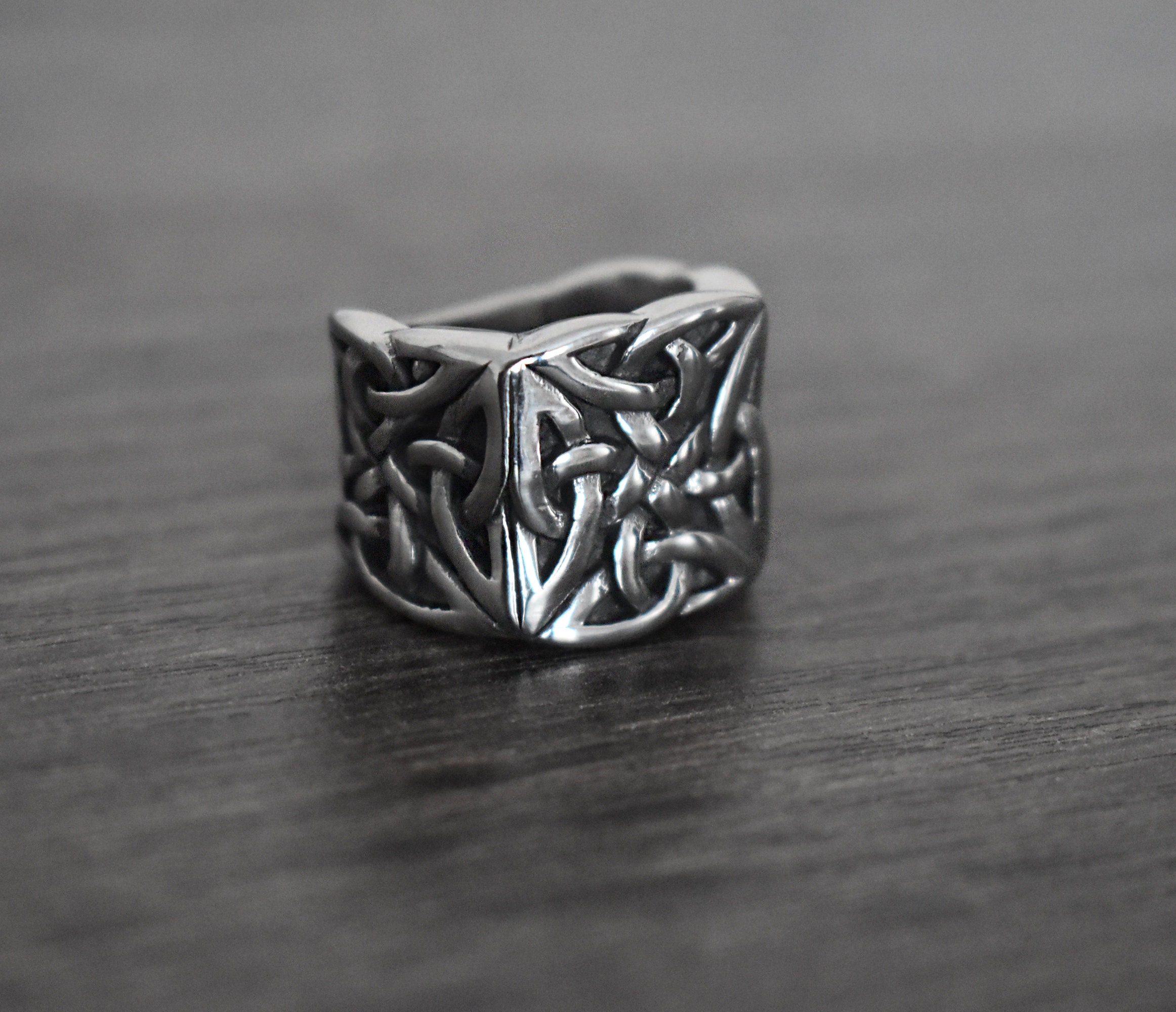 Celtic Knot Signet Ringceltic Ring 4 Point Celtic Knot Ring - Etsy