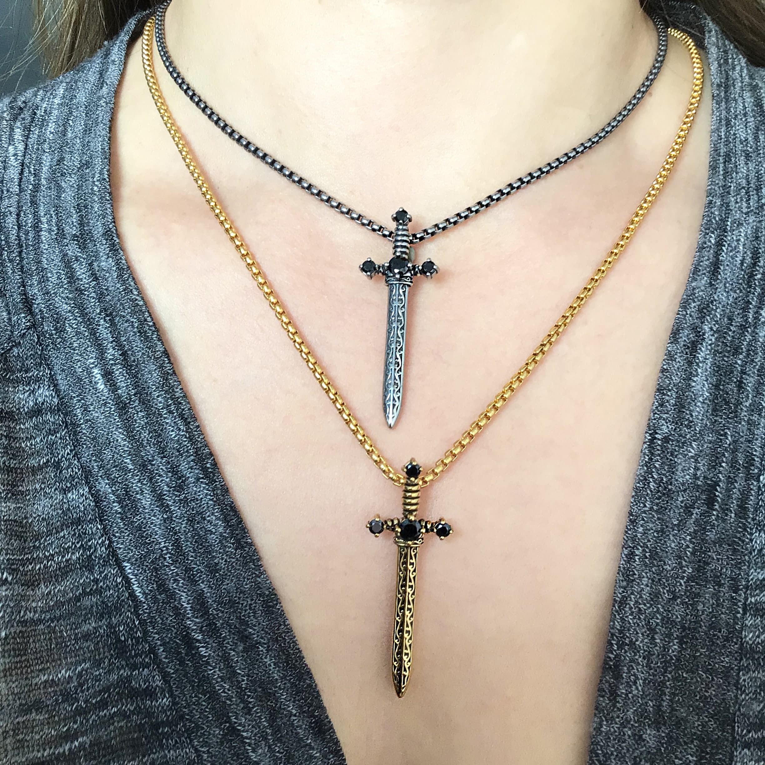 Sword Necklace Sword Pendant Sword Jewelry Dagger Necklace - Etsy