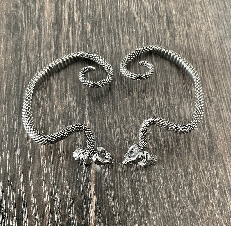 Serpent Ear Cuff, Gothic Snake Earring, Stainless Steel - Etsy
