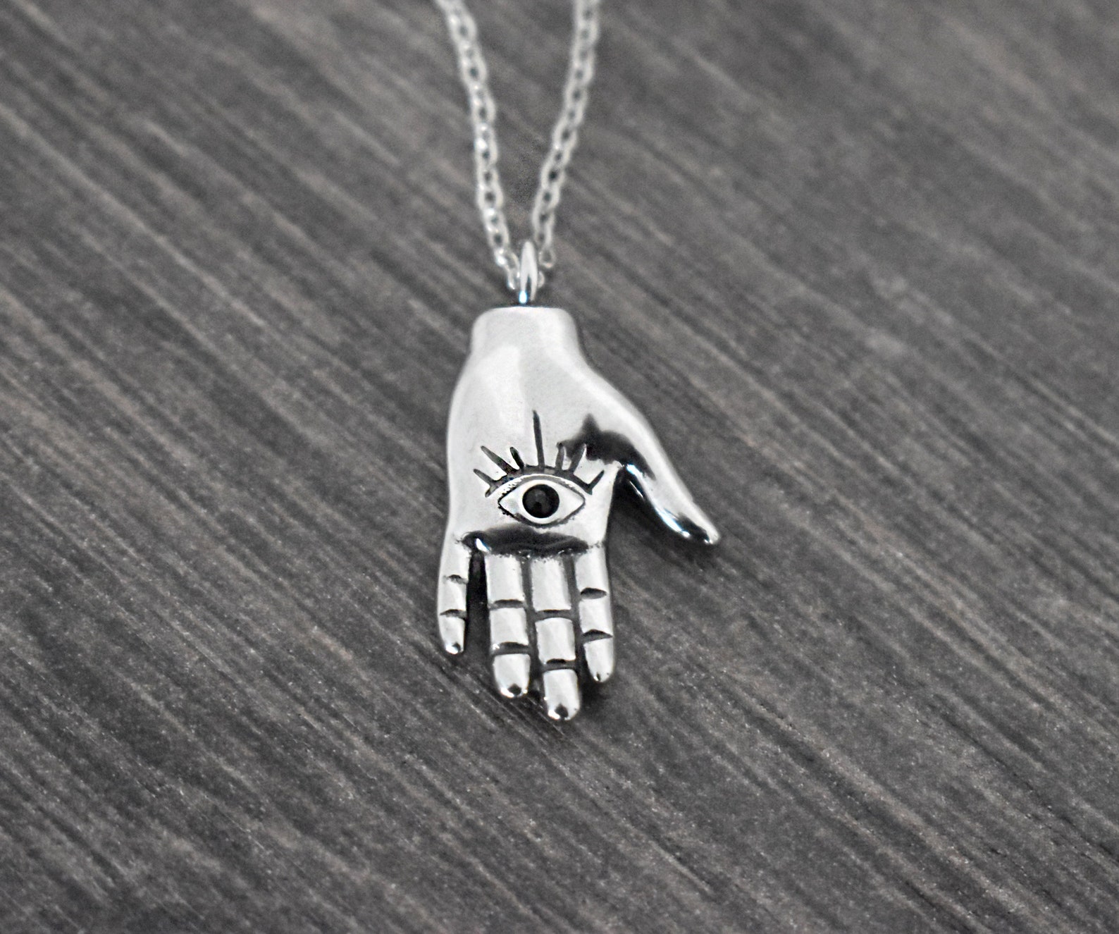 Palm With Eye Necklace Hamsa Hand Necklace Protection Palm - Etsy