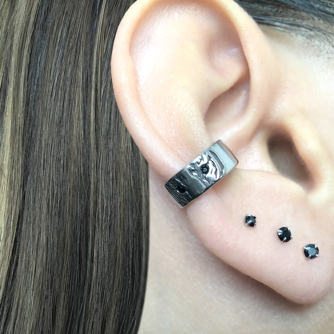 Tiger Ear Cuff, Gothic Ear Cuff, Stainless Steel Earrings, Ear Cuff ...
