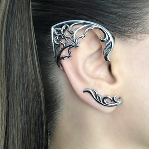 Elf Ears Gothic Earring, No Piercing Ear Cuff, Elf Earring, Single Ear ...